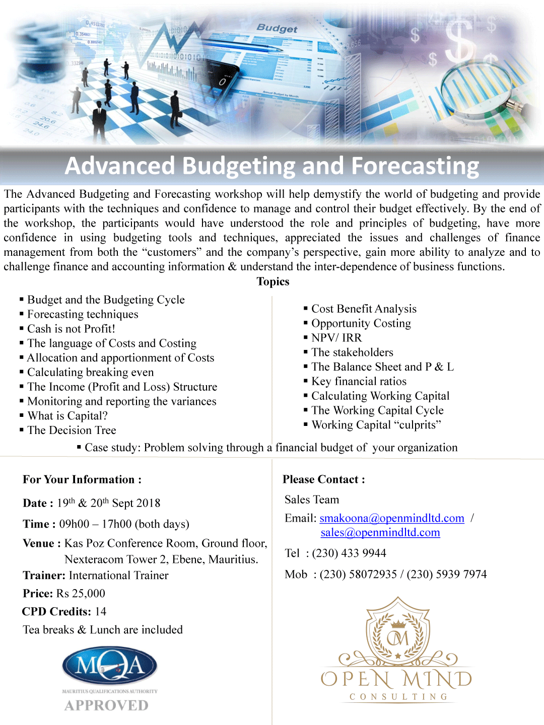 Advanced Budgeting And Forecasting Workshop Open Mind Consulting